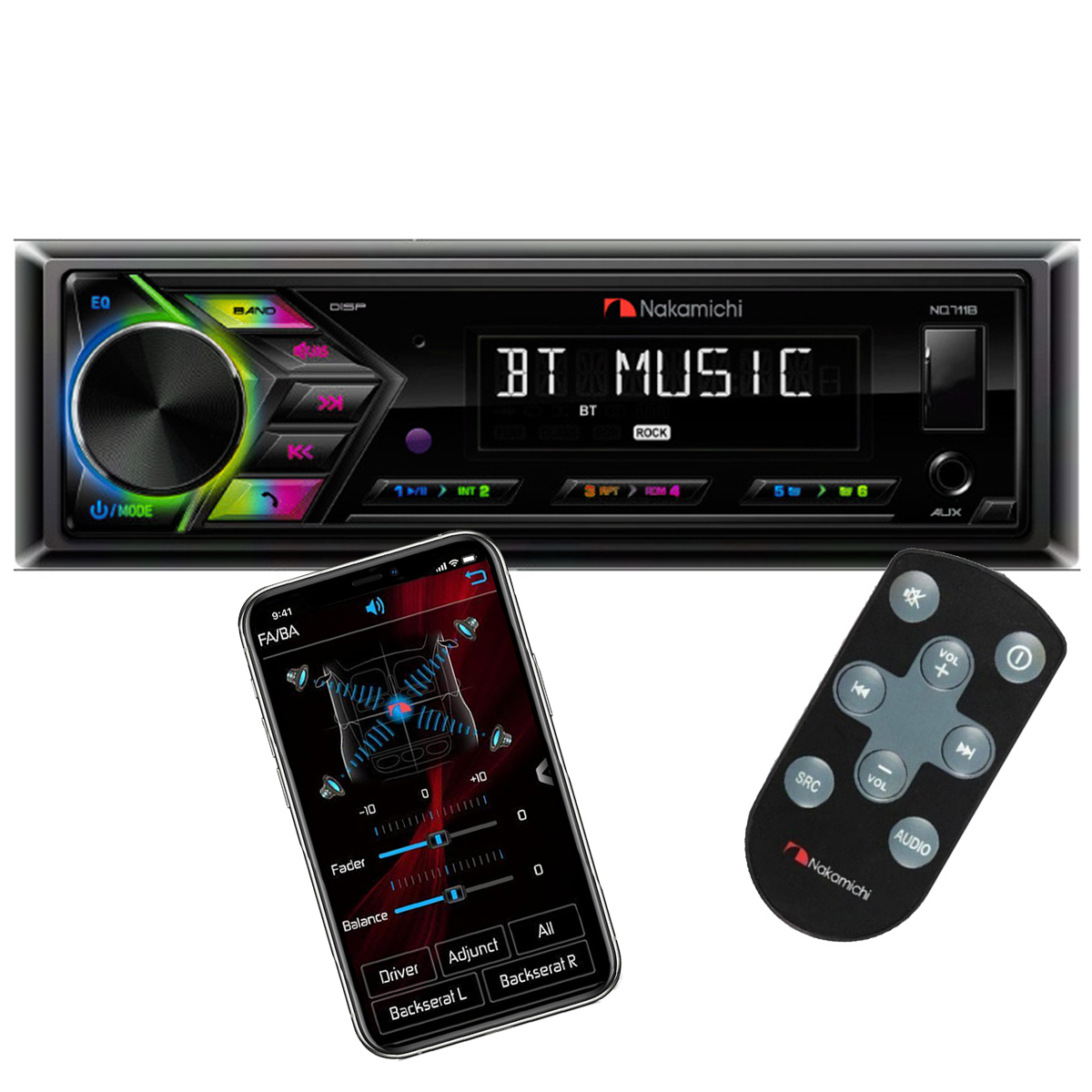 Estereo Para Auto Nakamichi Nq711b Con Usb Y Bluetooth Americars