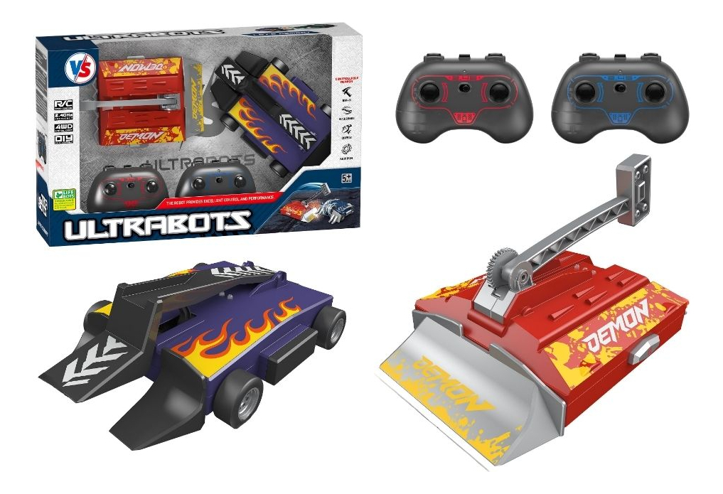 Combate Batalla Ultrabots Con Robots A Radio Control - Rojo / Violeta ...