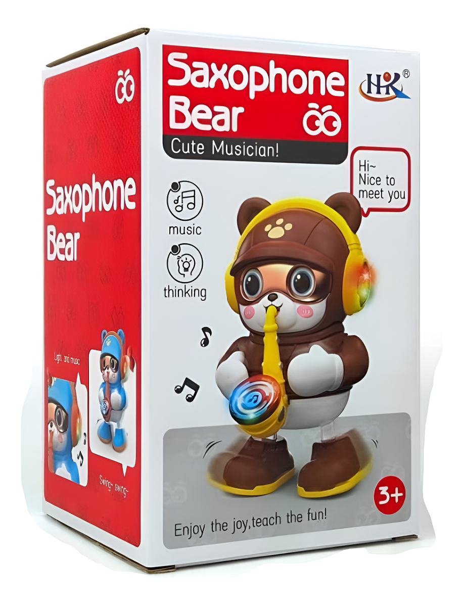 Oso Musical Con Saxofon Que Camina, Canta Y Tiene Luces - Celeste ...