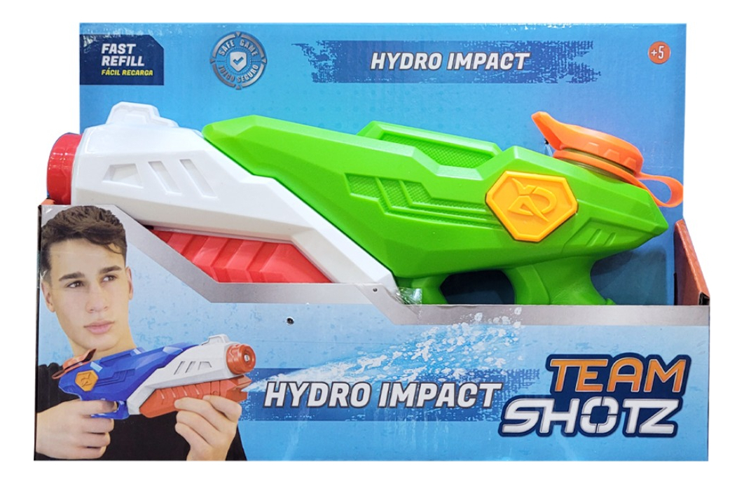Pistola De Agua Hydro Impact Team Shotz Agua Next Point - Azul | Jugueterias Carrousel