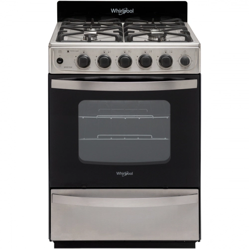 Cocina Whirlpool multigas 4 horn Ac Inox 55cm WFX57DI | Casa Outlet