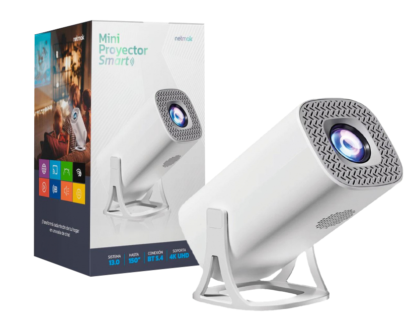 MINI PROYECTOR SMART NETMAK 4K | Covertec