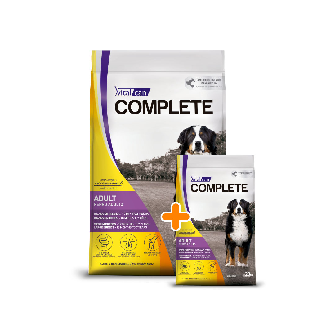 Complete Perro Adulto Raza Mediana Sabor Pollo x 20Kg + 2Kg | Drovenort