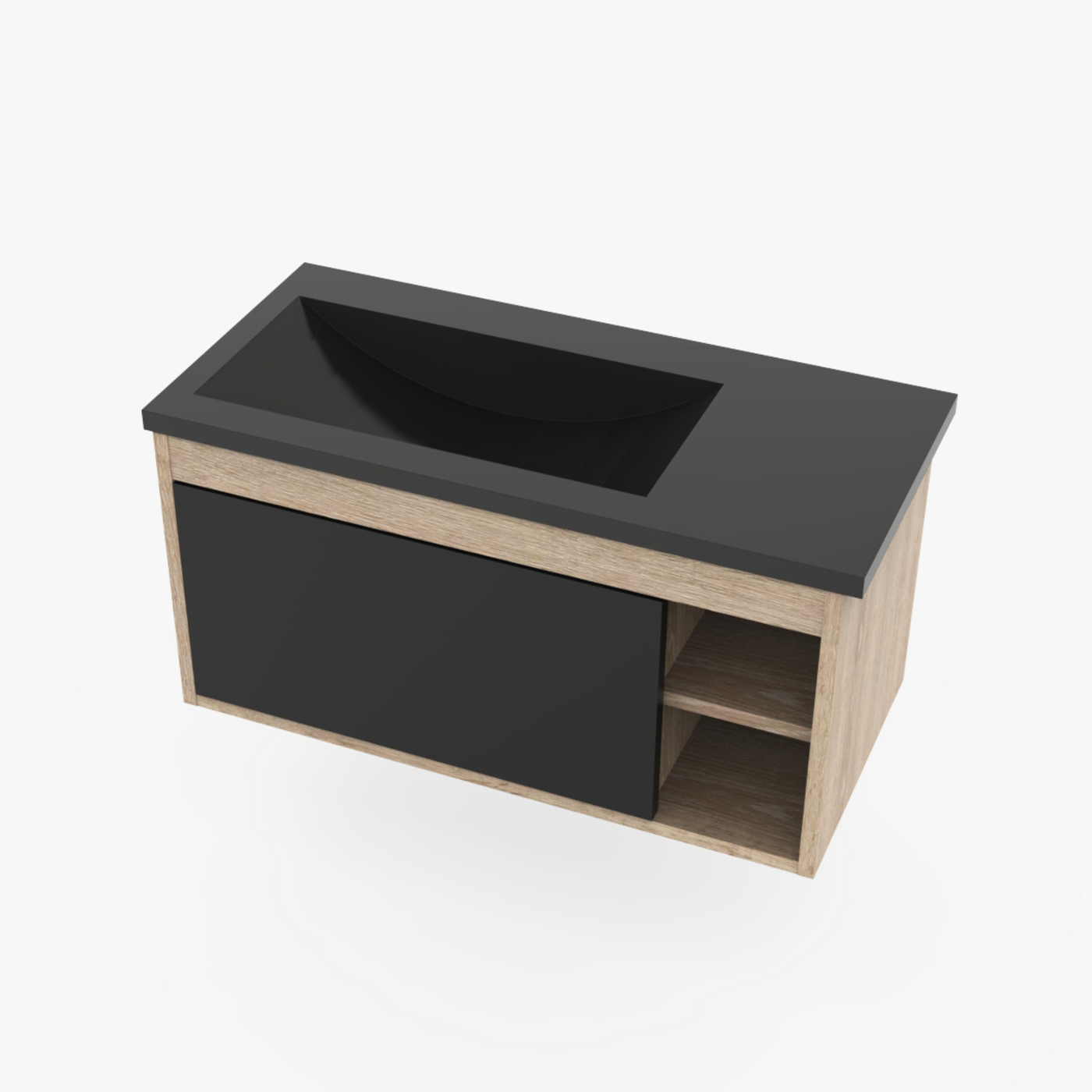 Vanitory Solaris Mars Negro/roble VMARS-NG/SP | Foschia