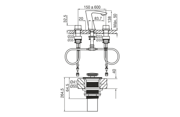 Griferia de Lavatorio Novum Buzz cr 207/J8 | Foschia