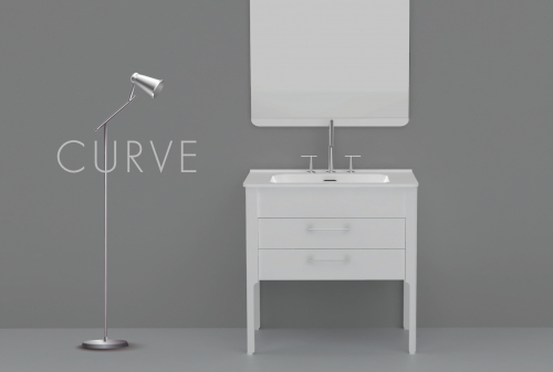 Mueble Campi Curve 60 blanco con mesada 3 ag CU60CAL3 | Foschia