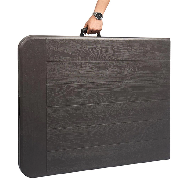 MESA PLEGABLE ONEBOX OB-MP2 CAMPING TIPO VALIJA 1.8M SIMIL MADERA NEGRA MATE | Garbarino