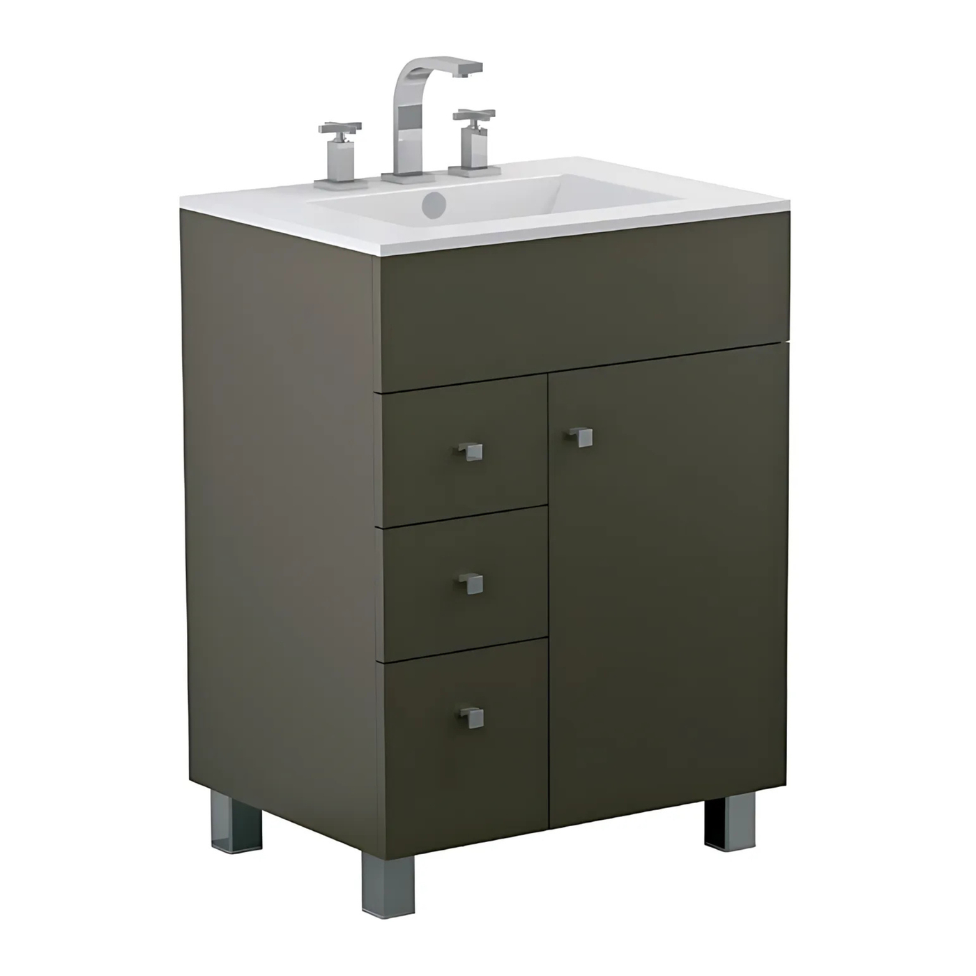 Mueble vanitory Ferrum 60 cm cadria sin mesada marron | Grupo Gemme