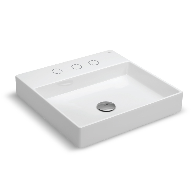 Bacha Deca Classic cuadrada 1 ag sobremesada bco mate L.129.17 | MAS.design