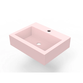 Bacha de Apoyo Cuadrada Jane Solid Surface Rosa 3 ag | Remateriales