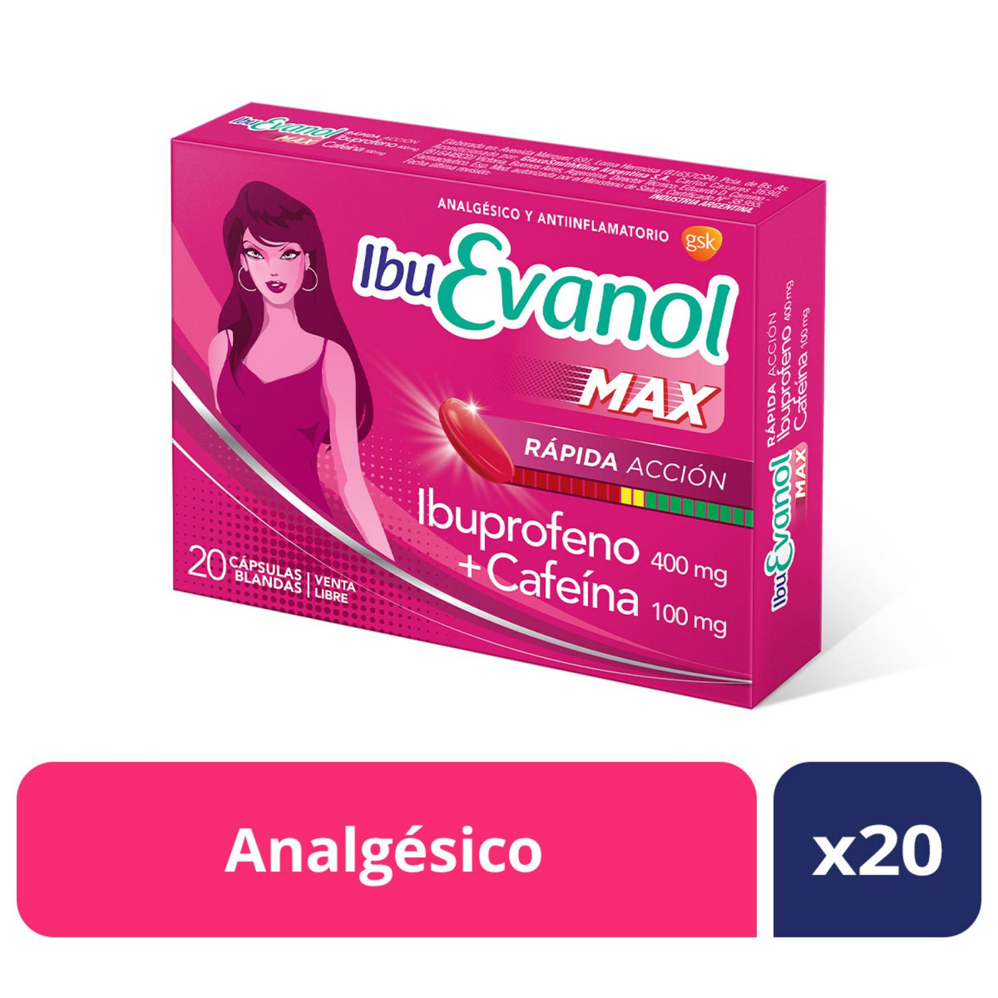 Ibuevanol Max Rápida Acción X20 Cápsulas Blandas | SelmaDigital