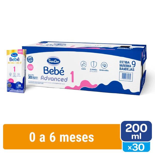 Pack X30 Sancor Bebe 1 Advanced 0 A 6 Meses 200ml | SelmaDigital