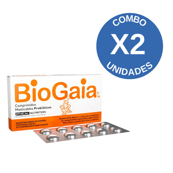 Combo X2 Biogaia Probioticos 10 Comprimidos Masticables | SelmaDigital