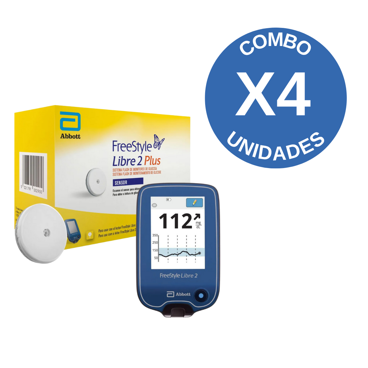 Combo X4 Sensor Freestyle Libre 2 Plus + 1 Lector | SelmaDigital