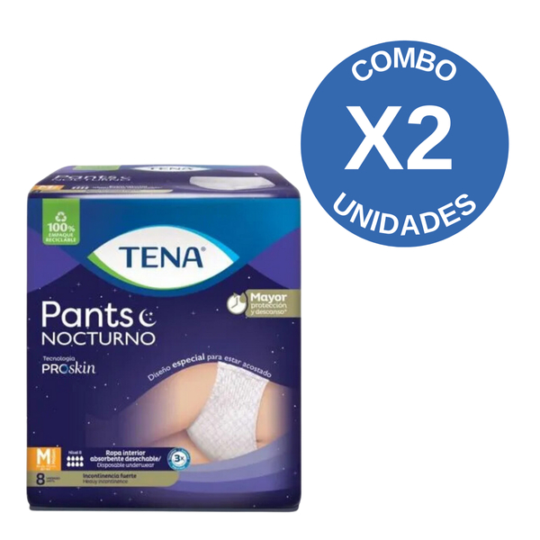 Combo X2 Tena Pants Nocturno M 8 Unidades | SelmaDigital