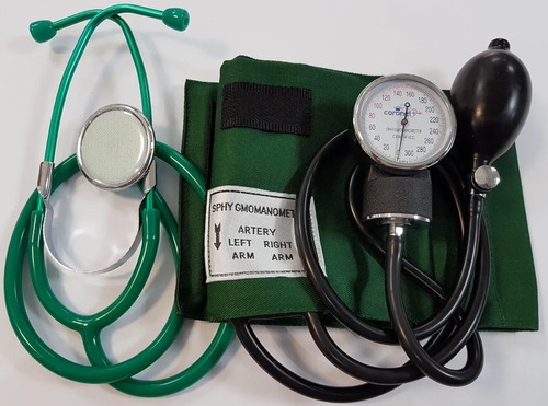 Kit Tensiómetro Aneroide Verde + Oxímetro De Pulso + Termómetro Digital ...