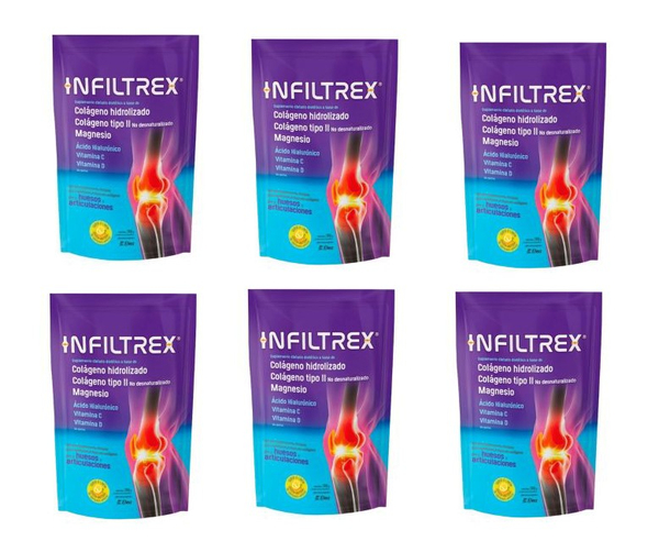 Combo X6 Infiltrex Colágeno Huesos Y Articulaciones Polvo 300Gr ...