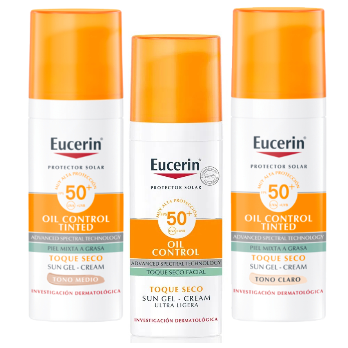 Protector Solar Oil Control Sun Gel Fps 50+ Toque Seco + Color Claro ...