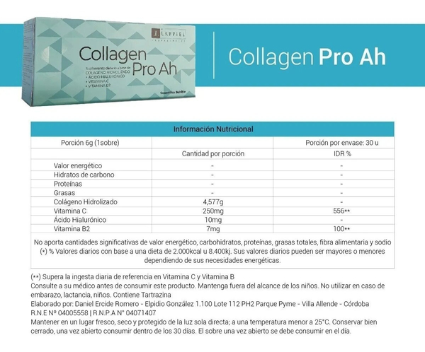 Pro Ah Collagen Bebible Ácido Hialuronico X 30 Sobres | SelmaDigital