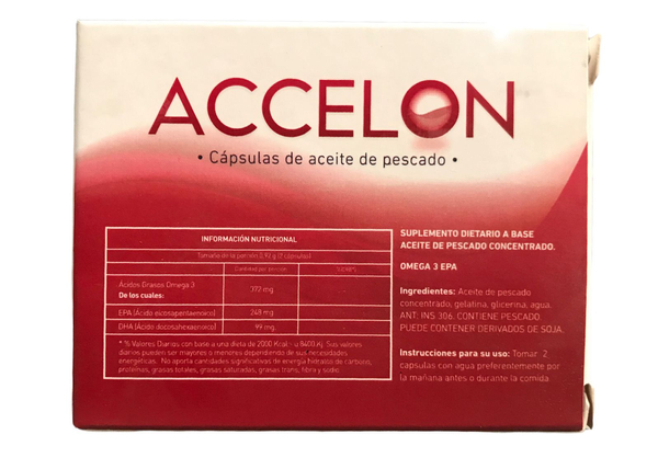 Accelon Omega 3 Aceite De Pescado Colesterol 60 Cápsulas | SelmaDigital